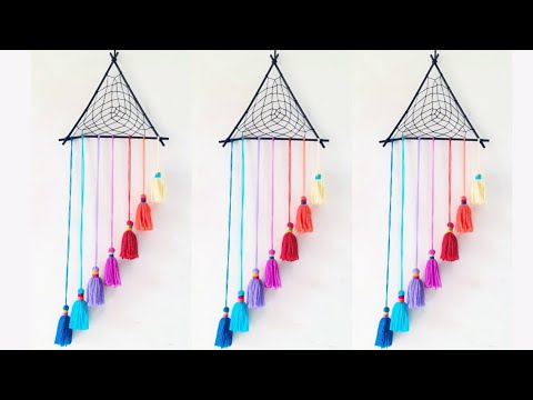 Woolen Wall Hanging | Wall Hanging Craft Ideas | Woolen Craft | Woolen ...