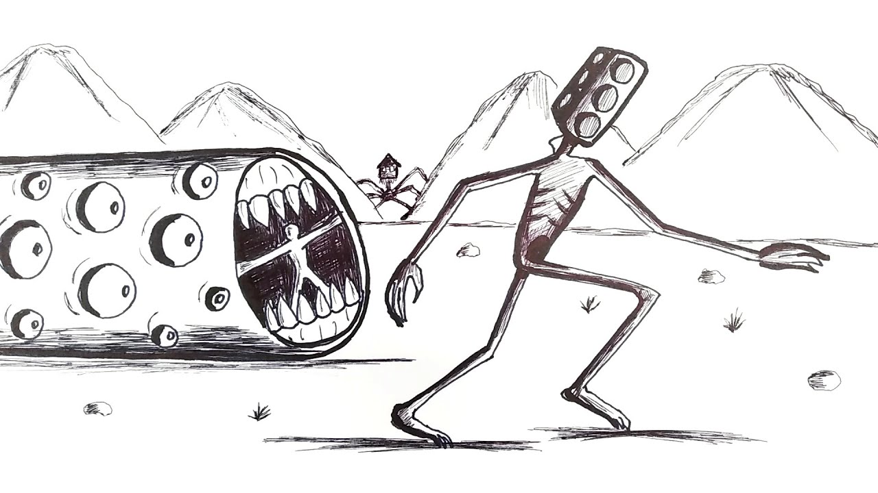 How to Draw a Train Eater Attacks a Traffic Light Head - YouTube