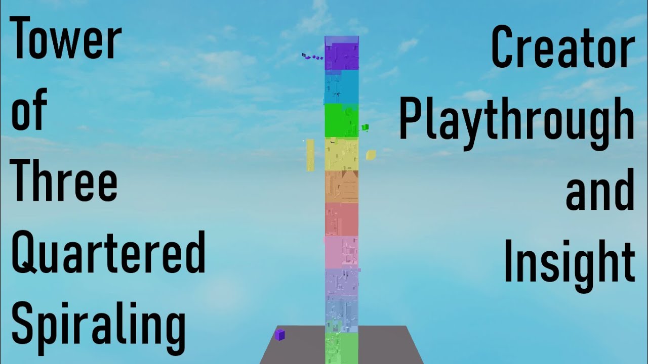 Tower of Three Quartered Spiraling - Creator Playthrough - Roblox Towers - YouTube