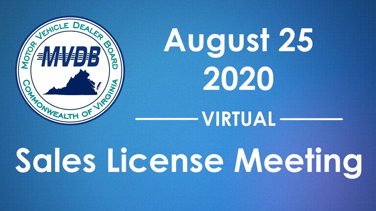 Salesperson License Meeting August 25 2020 - YouTube