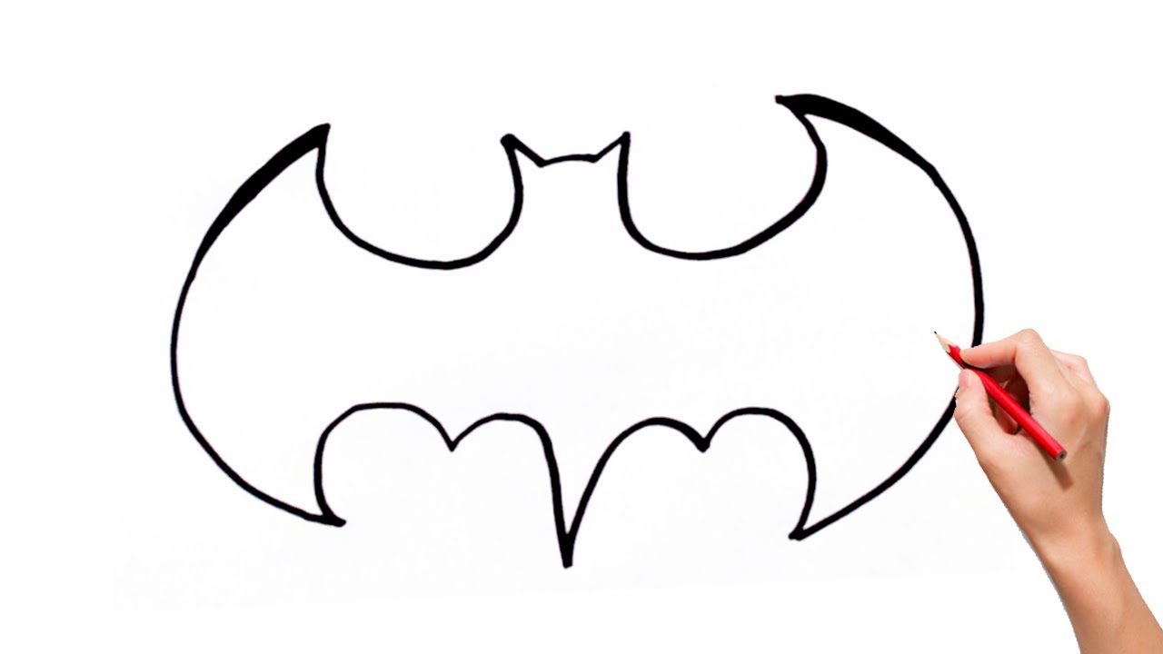 HOW TO DRAW BATMAN SIMBOL EASY - YouTube