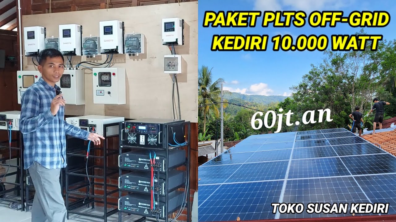 SISTEM PLTS OFF-GRID SEDERHANA BISA UPGRADE UNTUK KEPERLUAN TOKO - YouTube