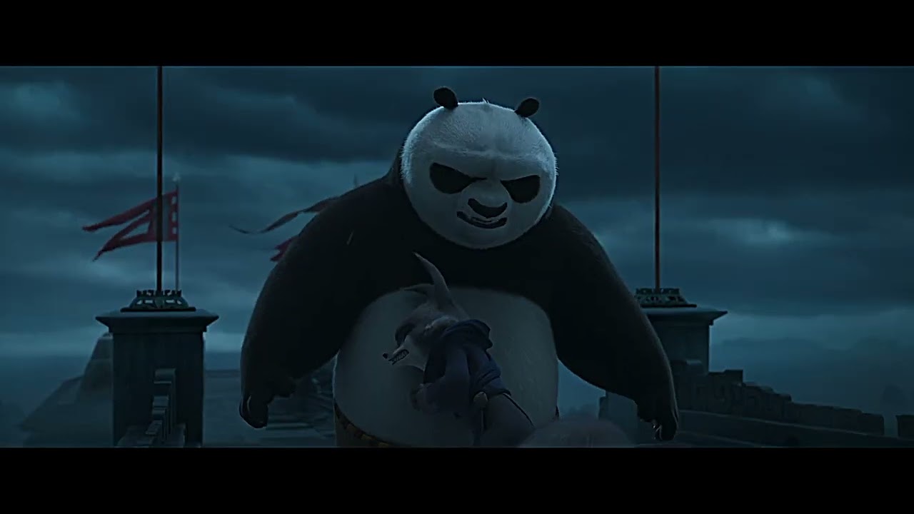 Kung Fu Panda 4 (2024) Escena: Po vs Zhen, Zhen abraza a Po Español ...