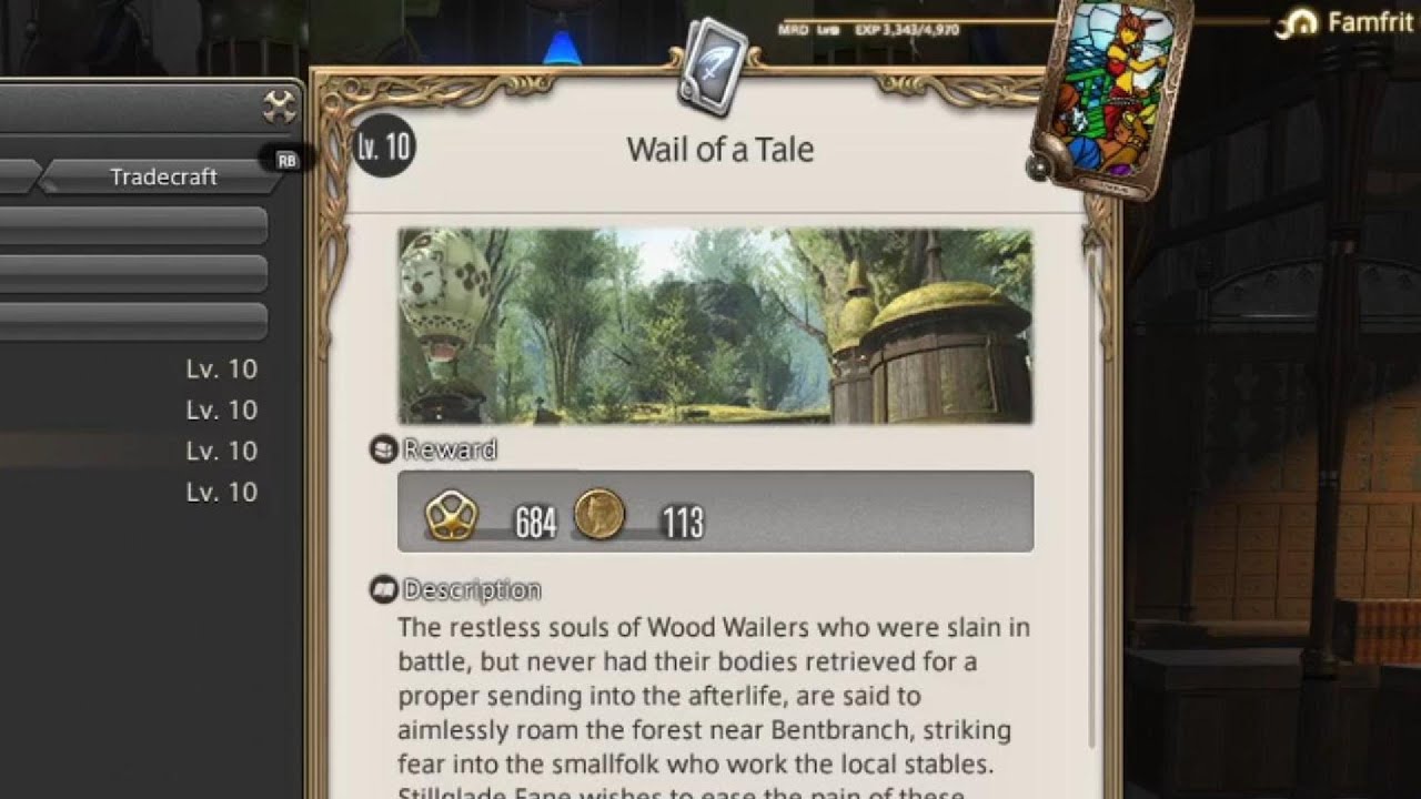 Final Fantasy 14 – Levequest – Wail of a Tale - Lv.10 - YouTube