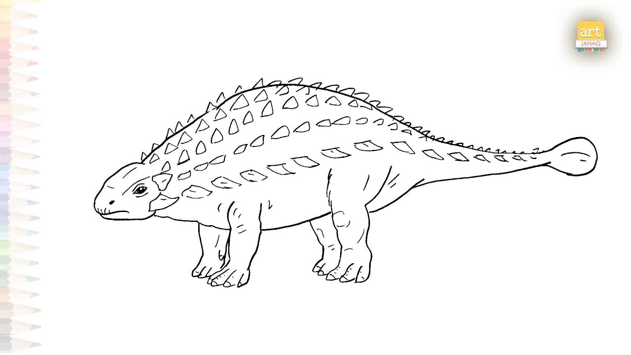 Ankylosaurus drawing easy | Animal sketches | How to draw an ...