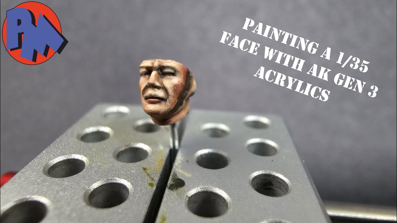 Let's paint a 1/35 Face with AK 3rd Gen Acrylics. - YouTube