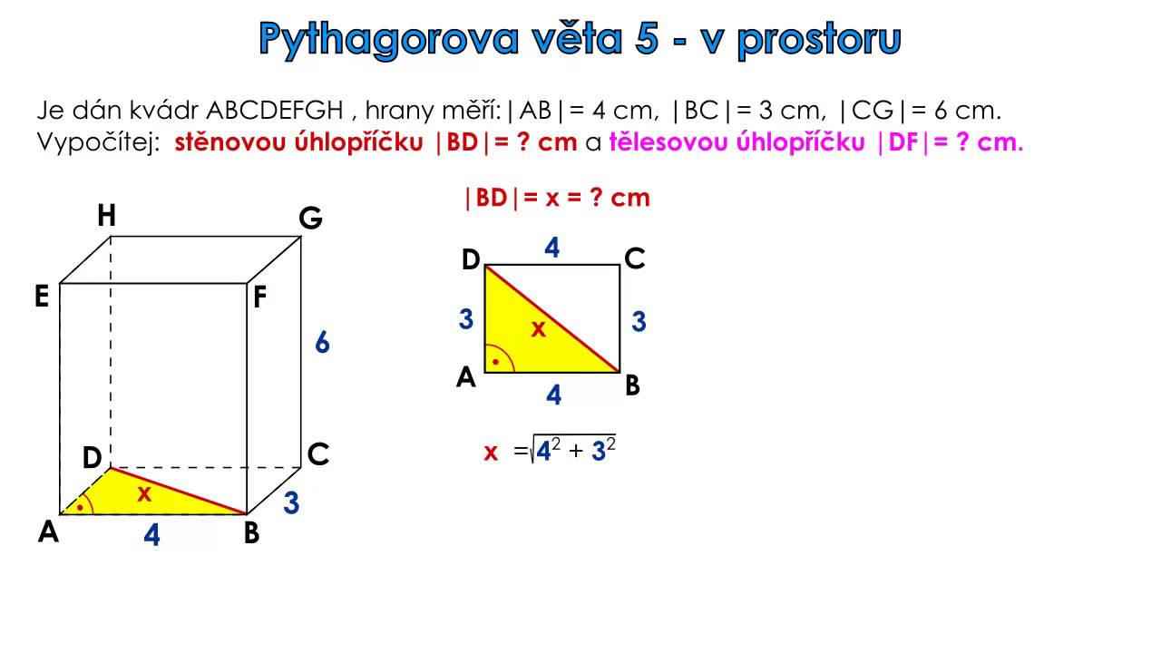 07 Pythagorova věta v prostoru - YouTube