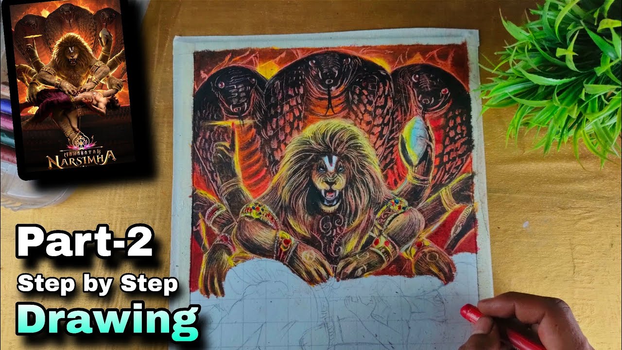 mahavatar narsimha movie drawing|narasimha drawing easy|narasimha ...