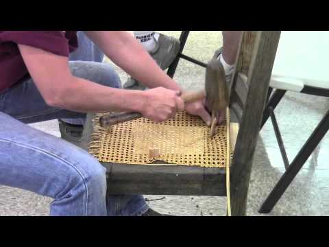 Chair Caning Pt2 - YouTube