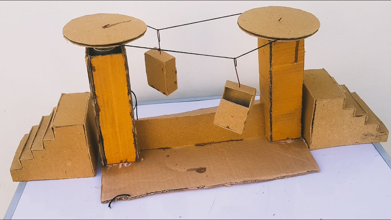 Ropeway Model With Cardboard | Best Science Project For Exhibition ...