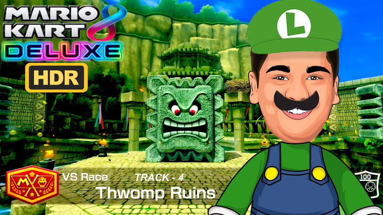 Mario Kart 8 Deluxe : THWOMP RUINS Track | 4k HDR Gameplay With Funny ...