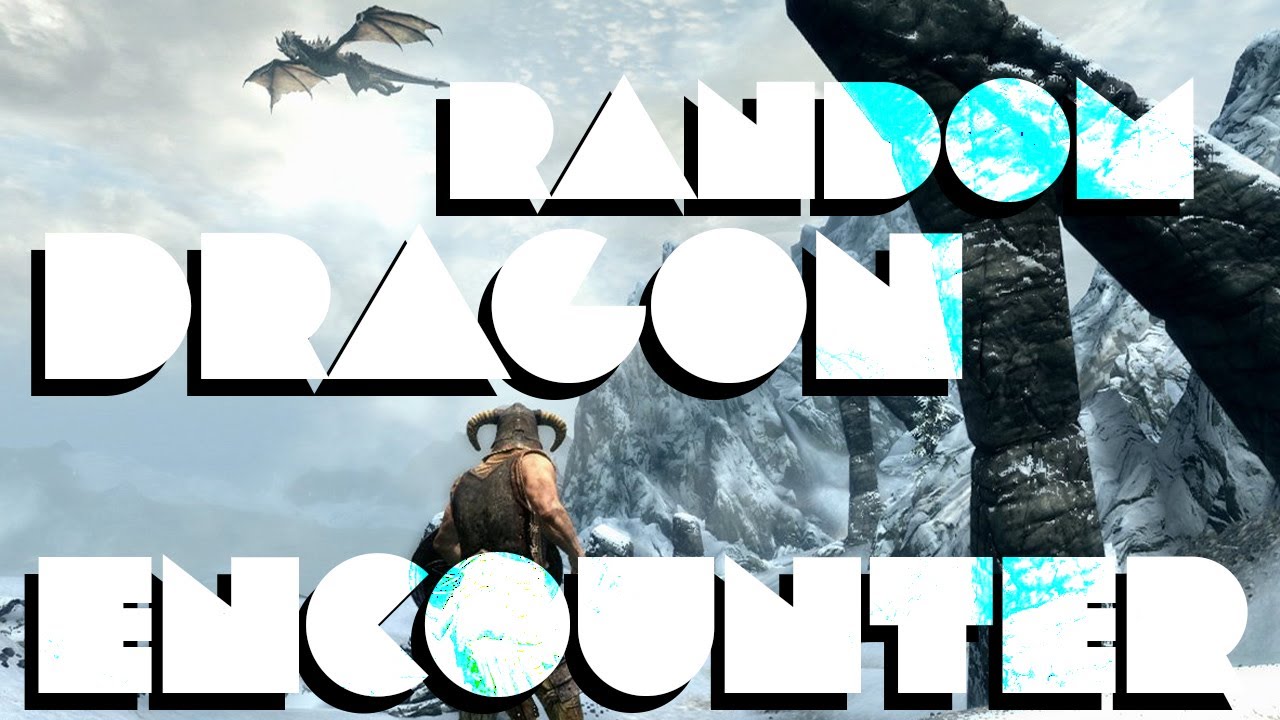 Skyrim - Random dragon encounter and fight! - YouTube