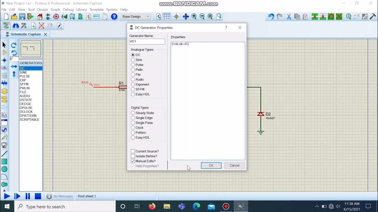 Proteus Graph Forward And Reverse Bias Youtube