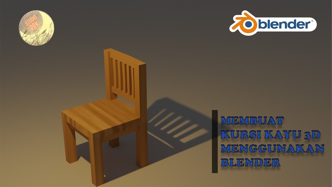 Tutorial membuat objek 3D kursi kayu menggunakan aplikasi blender - YouTube