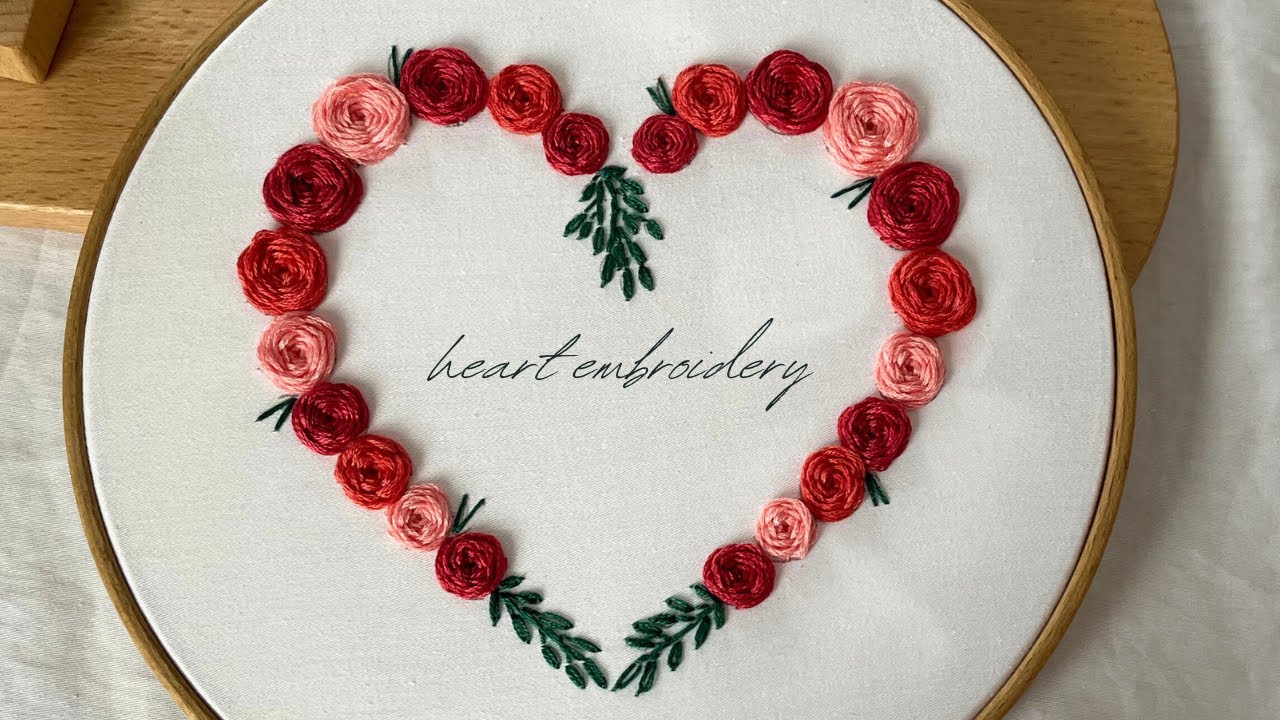 Heart Rose Embroidery Designs