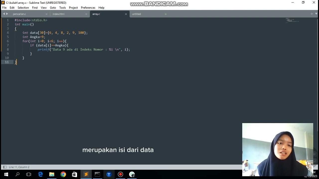 menampilkan data indeks pada array "Algoritma Pemrograman" - YouTube