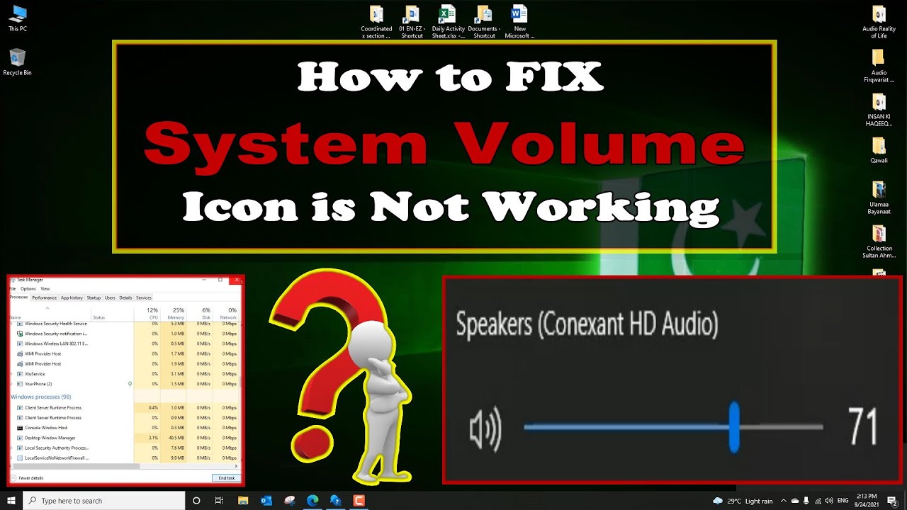 How to Fix Windows 10 Volume Icon on Taskbar while its Not Working ...