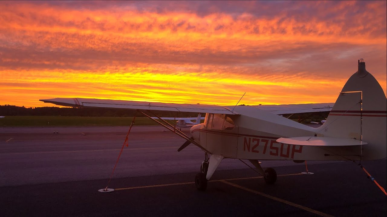Sunset Flight in a Piper Tripacer - YouTube