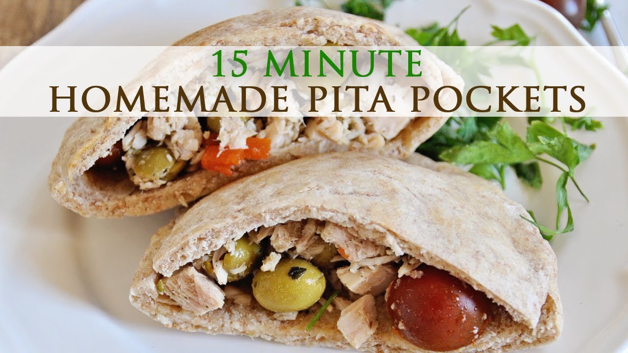 15 Minute Homemade Pita Pockets with Tuna & Olives - YouTube
