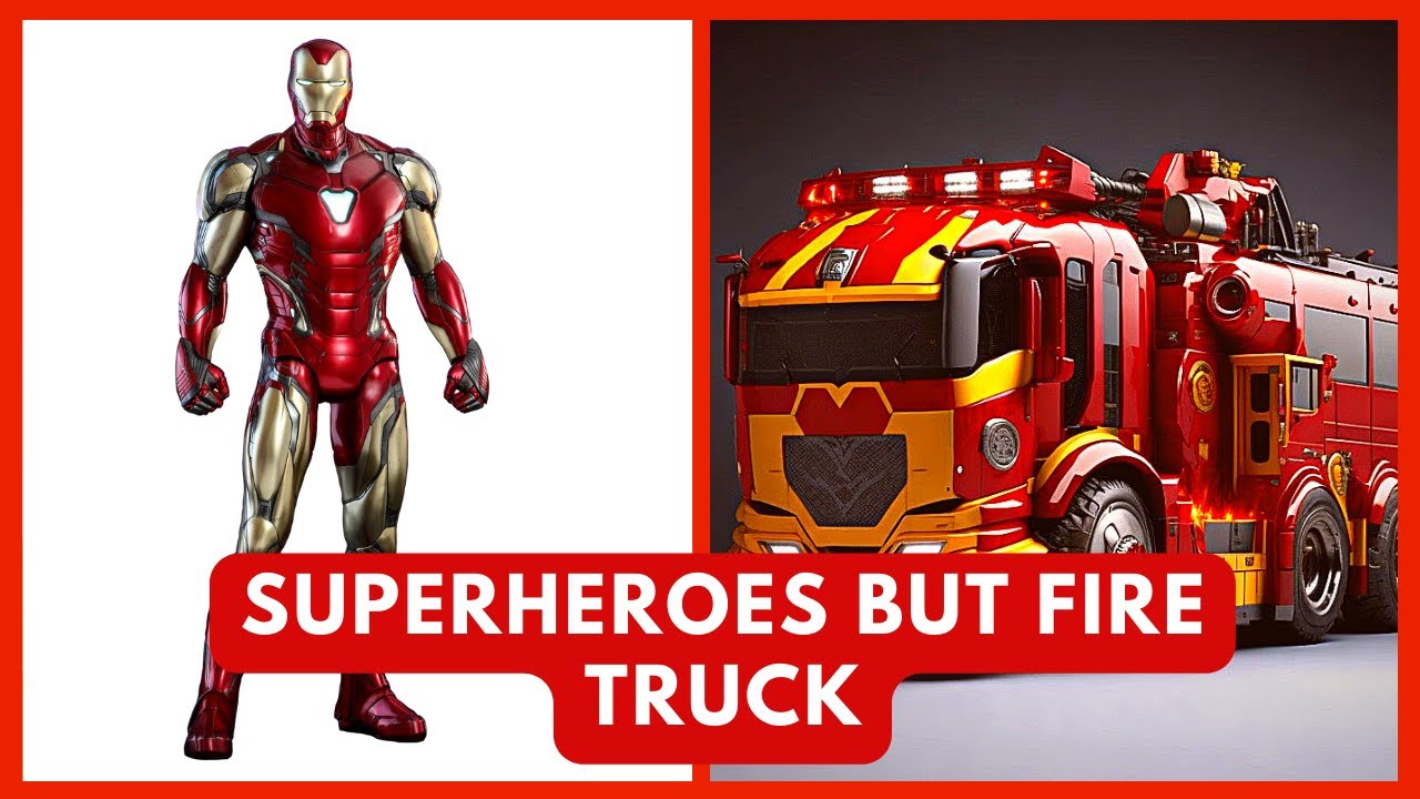 SUPERHEROES but FIRE TRUCK💥⚡🔥 Marvel & DC (Hulk, Groot, Aquaman, etc ...