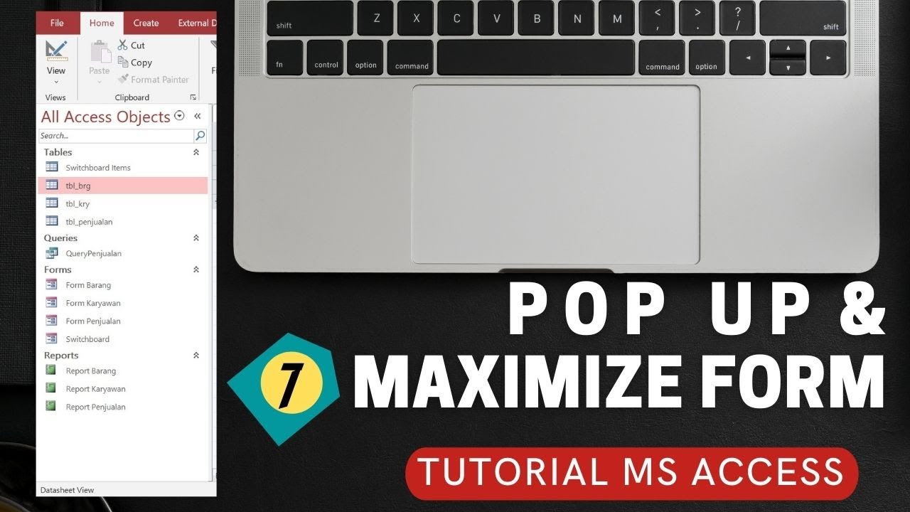 #7 Cara Membuat Pop Up Dan Maximize - Tutorial Belajar Access Dasar ...