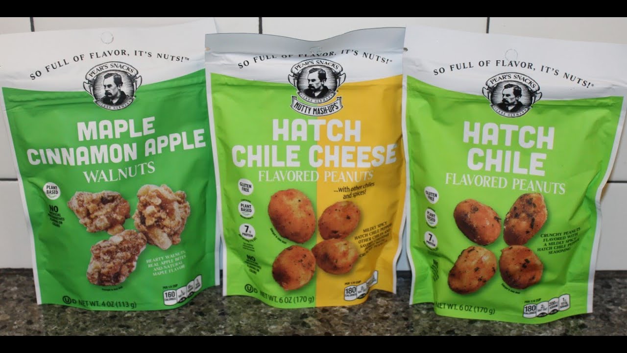 Pear’s Snacks: Maple Cinnamon Apple Walnuts, Hatch Chile Cheese & Hatch ...