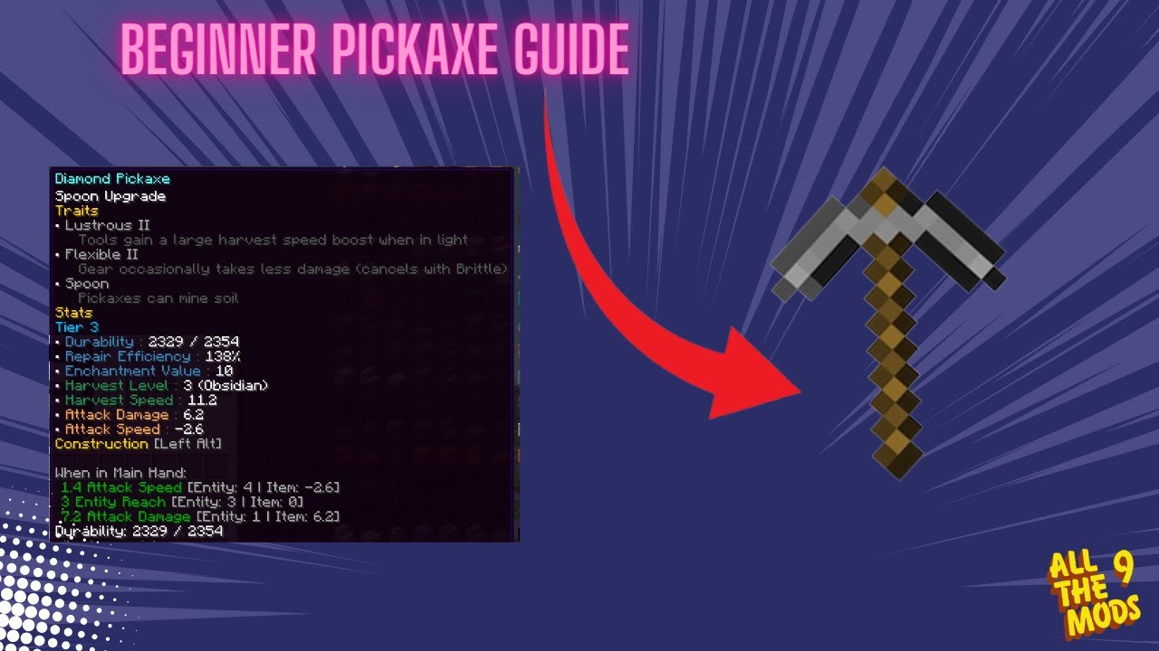 Building the best early game pickaxe with Silent Gear | All The Mods 9 ...