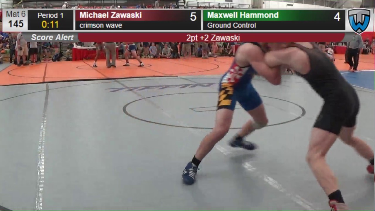 1187 Cadet Men 145 Michael Zawaski crimson wave vs Maxwell Hammond ...
