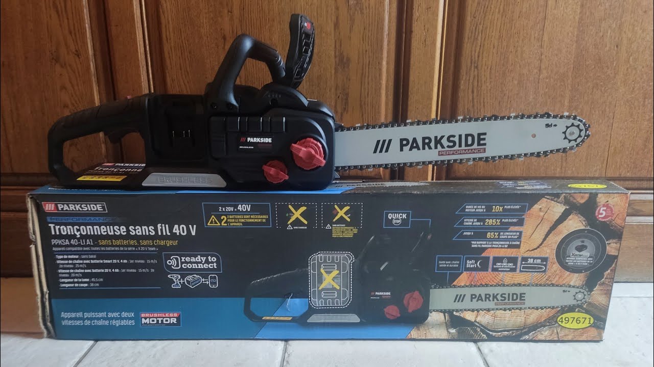 déballage et premier avis à chaud sur la tronçonneuse parkside ...