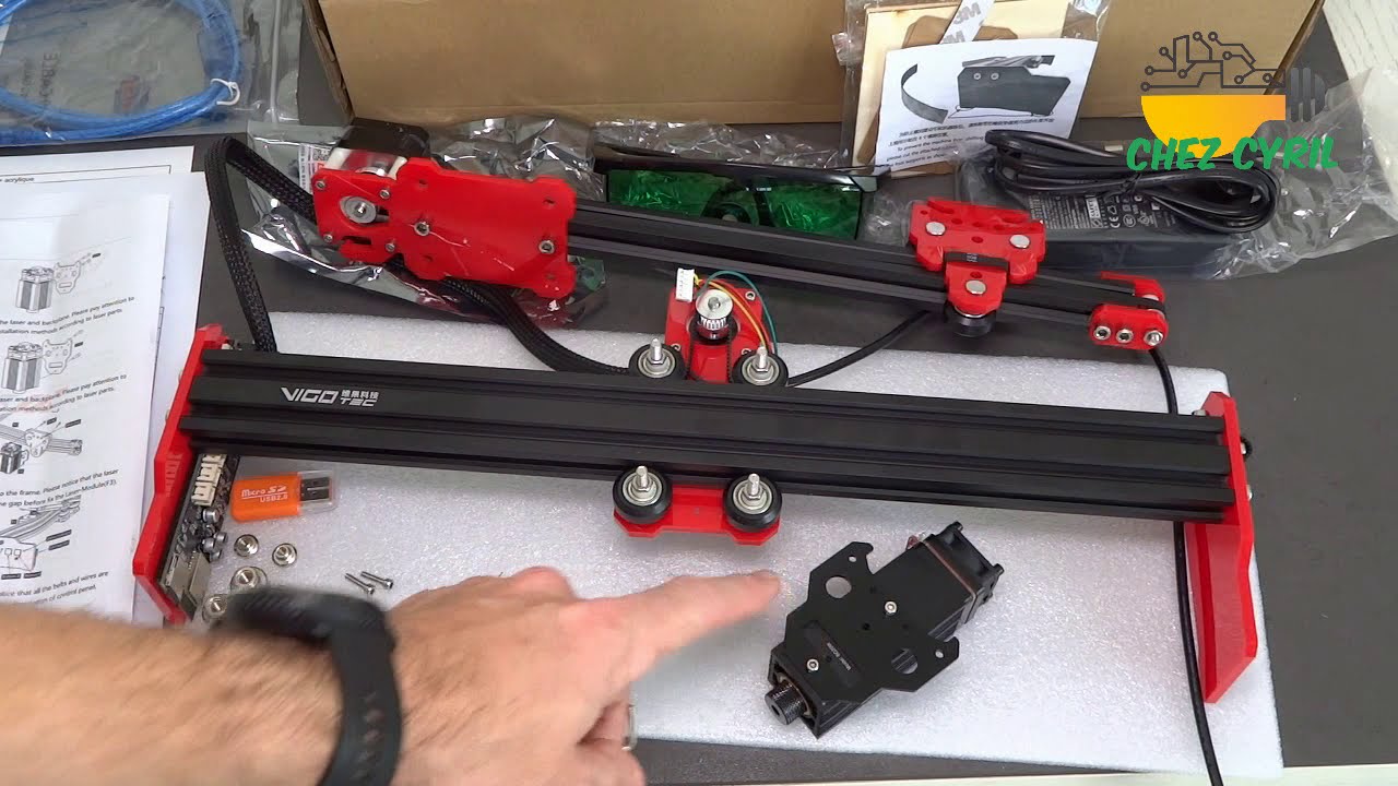 Machine de découpe LASER VIGOTEC VG L7X 20W avec USB WIFI et SD - YouTube