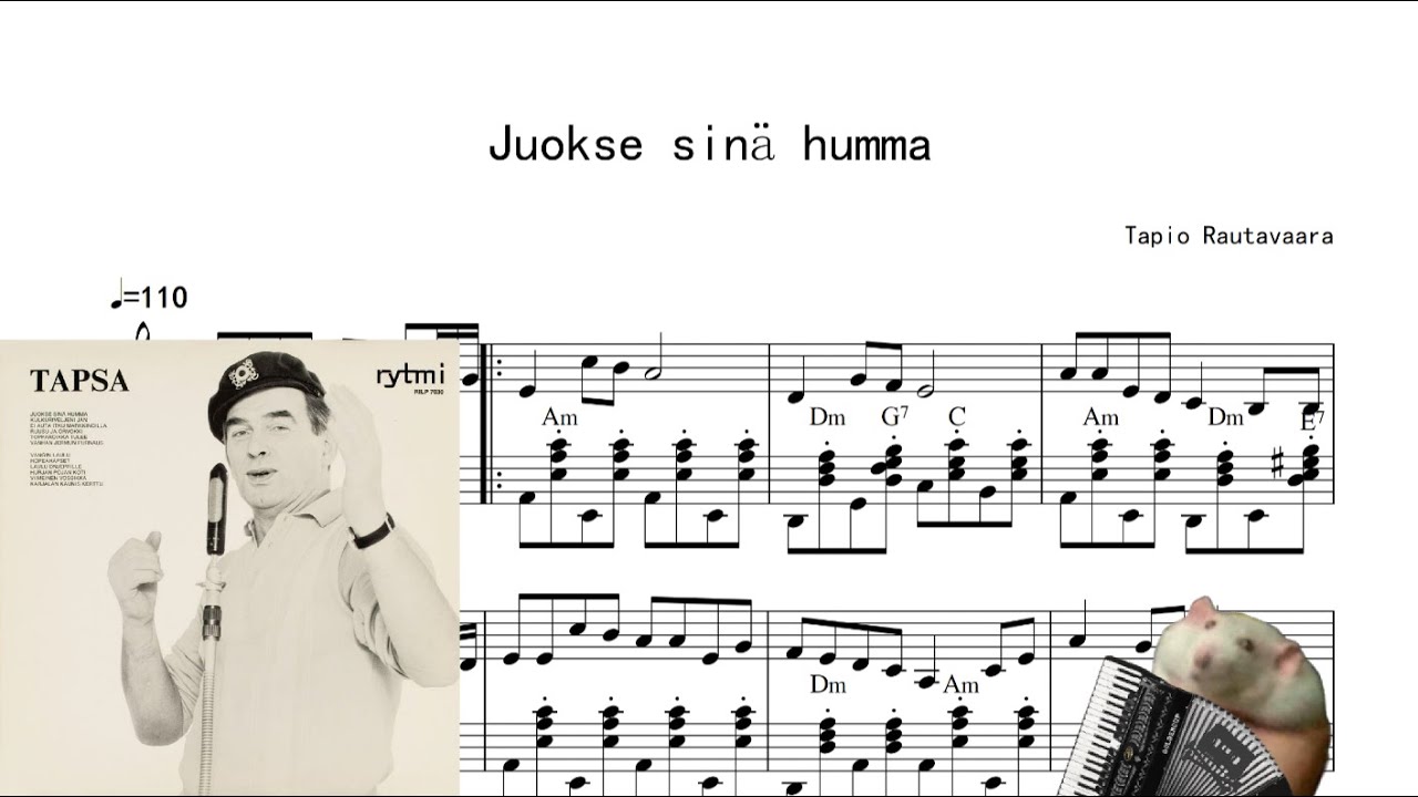 Juokse sinä humma - Tapio Rautavaara [Accordion Sheet Music] - YouTube