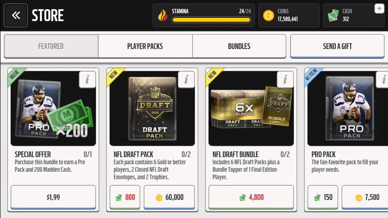 Madden Mobile NFL Draft Pack Opening! - YouTube
