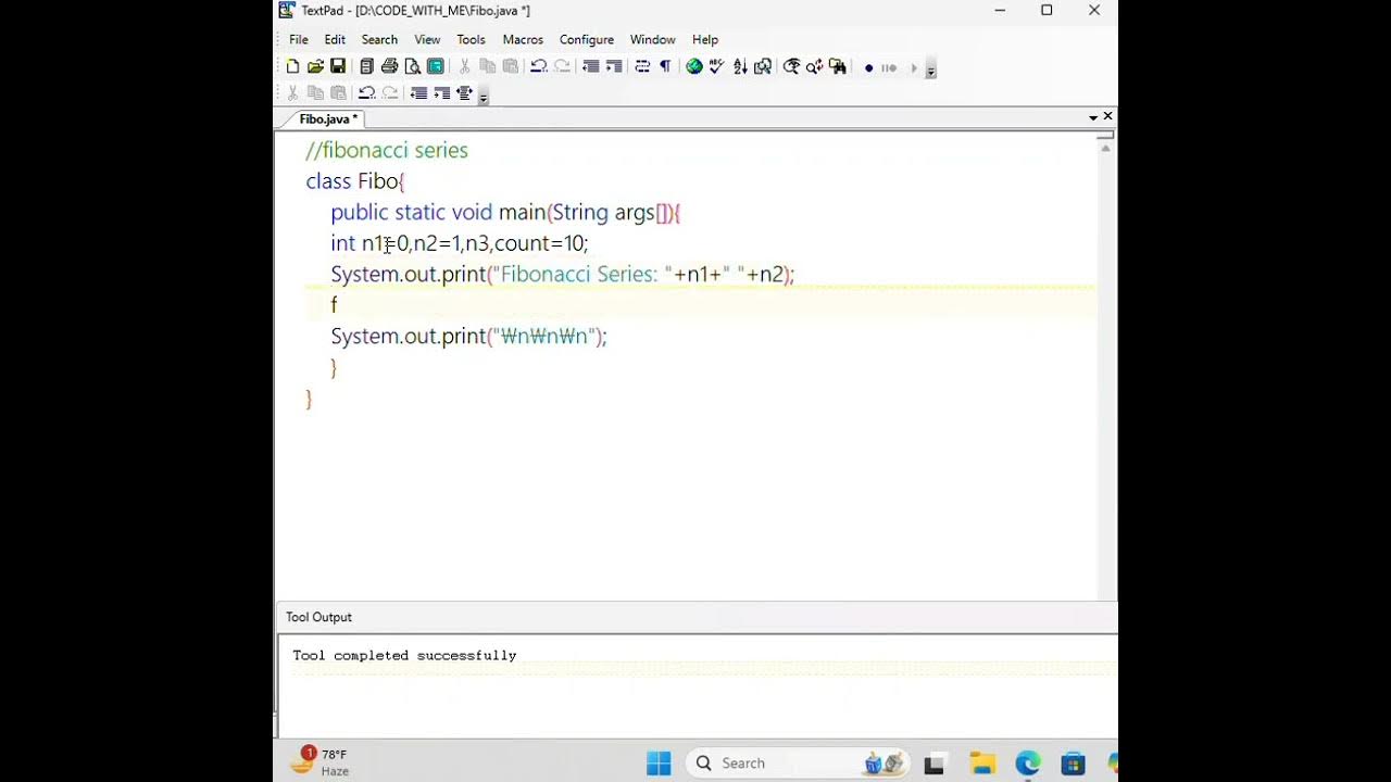 JAVA FIBONACCI SERIES - YouTube