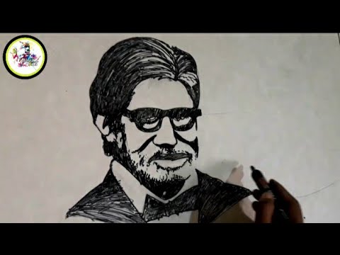 how to draw easy black pen sketch... - YouTube