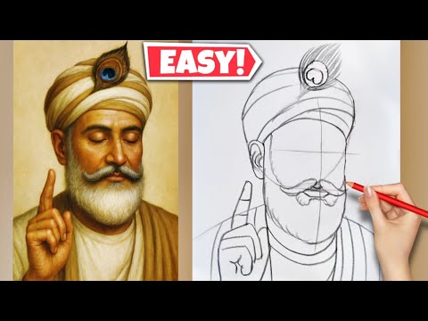 Sant kabirdas drawing | Hindi Diwas drawing | Kabir Das Drawing