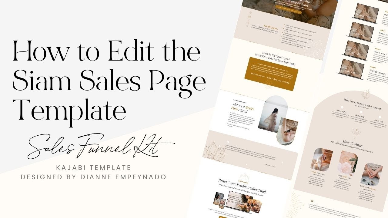 How to Edit the Siam Sales Page Template | Kajabi Encore Theme - YouTube