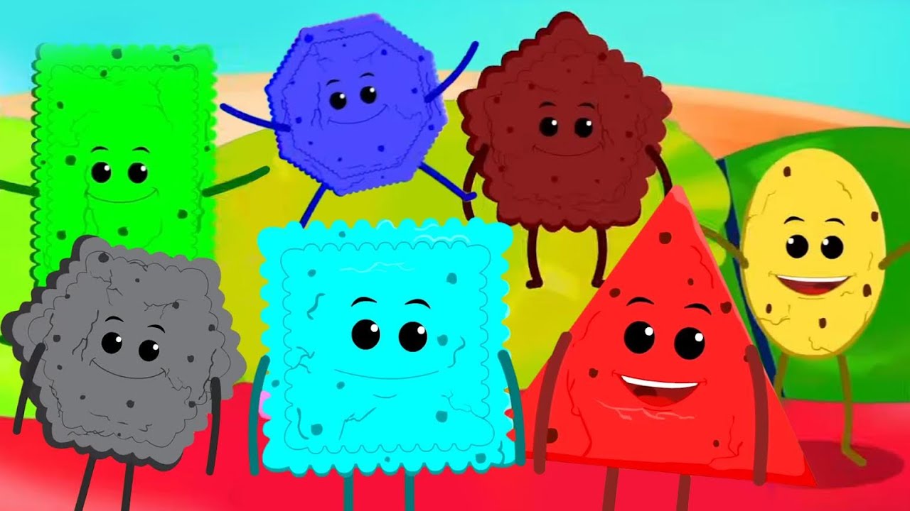 Ten Little Shapes Jumping on the Bed, Nursery Rhymes And Baby Songs ...