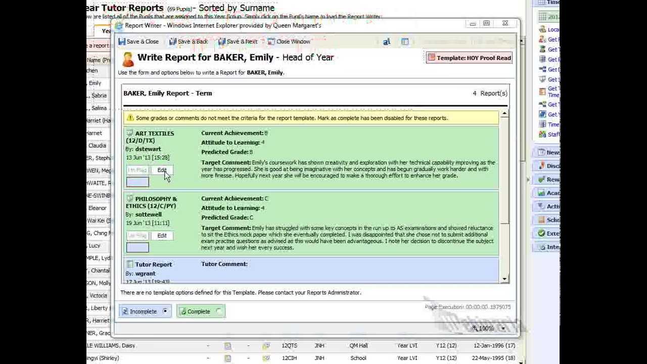 How to use the iSAMS Spell Check when proof reading a report - YouTube