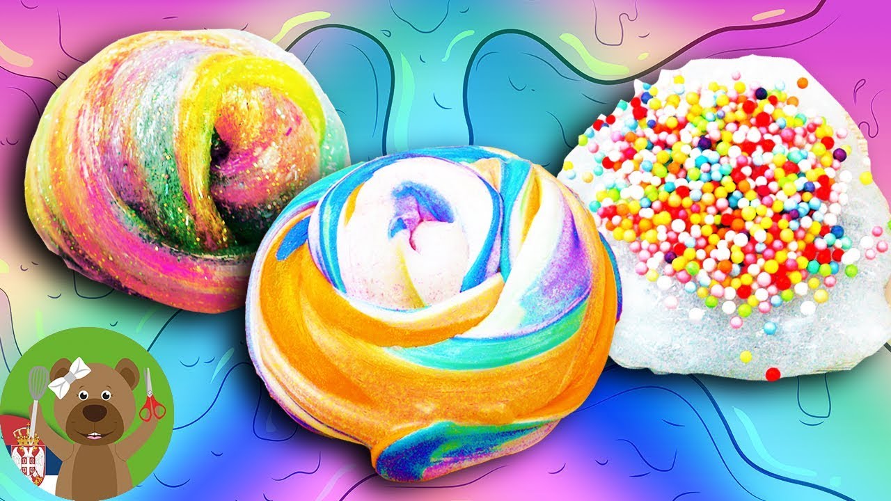 3 x slime u duginim bojama / Jednostavni DIY recepti za slime u bojama ...