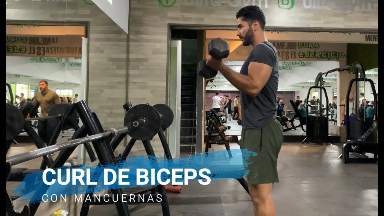 CURL DE BICEPS CON MANCUERNAS AGARRE SUPINO - YouTube