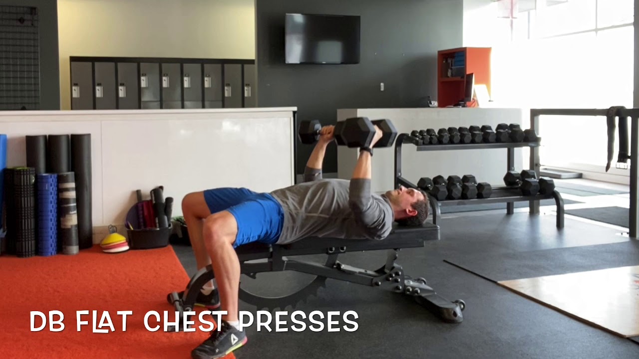 DB Flat Chest Presses - YouTube