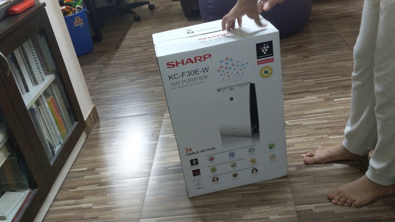 Unboxing of sharp KC-F30E-W purifier/humidifier - YouTube