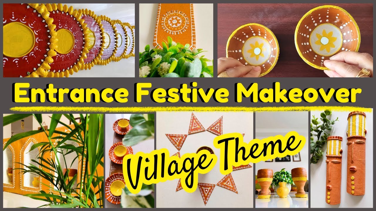 🛖Village Theme Entrance Decoration with lots of DIY Decor - YouTube