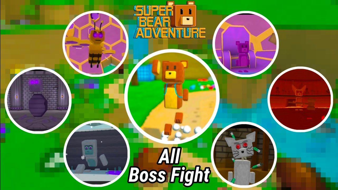 Super Bear Adventure | All Boss Fight (No Damage) - YouTube