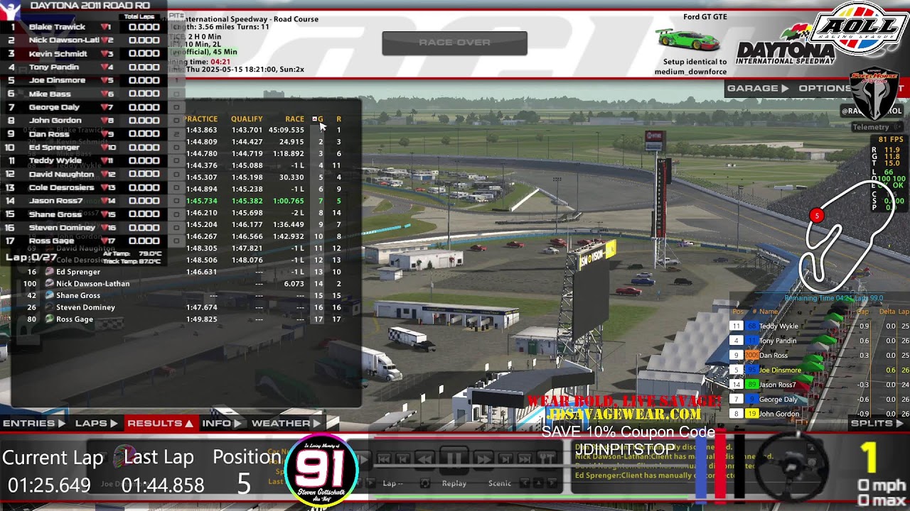 AOLL TNT Series - GTE - Race 3 - Daytona Road Course - S1 2025 - YouTube