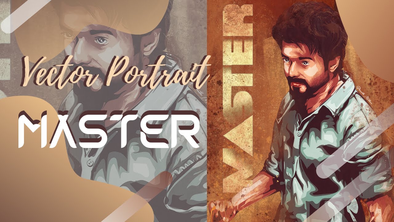 Master Thalapathy Vijay vector Art | vector portrait tutorial | style ...