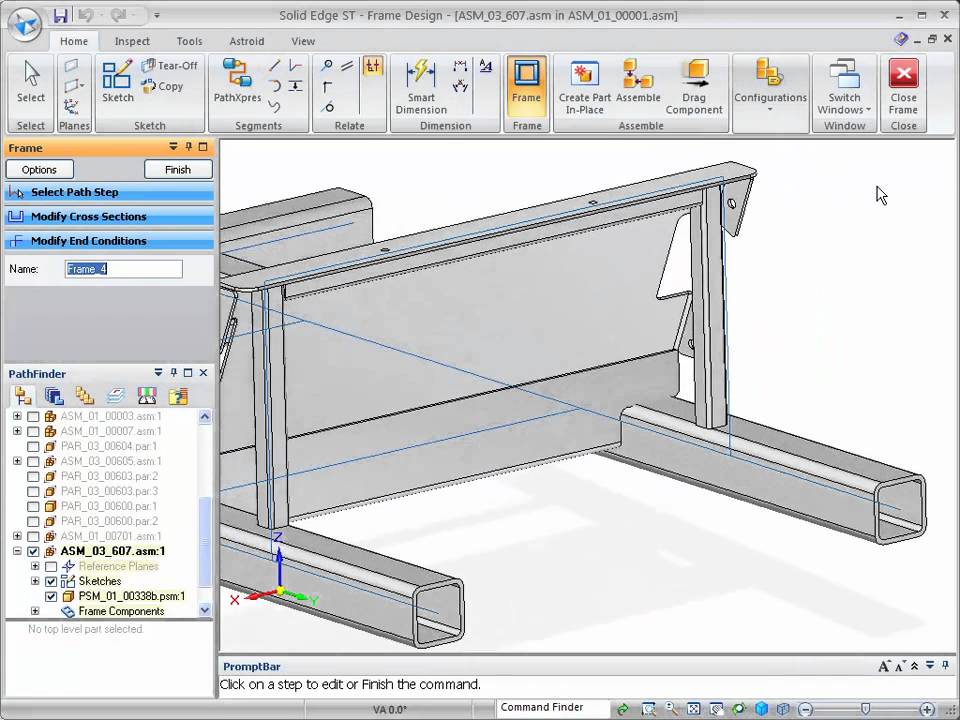 Solid Edge ST2 - Ironeagle - Frame & Weldment - part 1 - YouTube