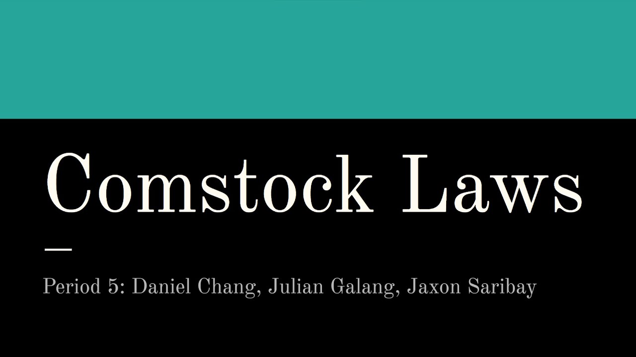 Comstock Law - YouTube