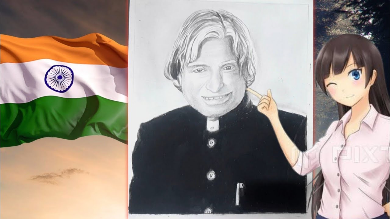 Dr. APJ Abdul kalam drawing // How to draw - YouTube