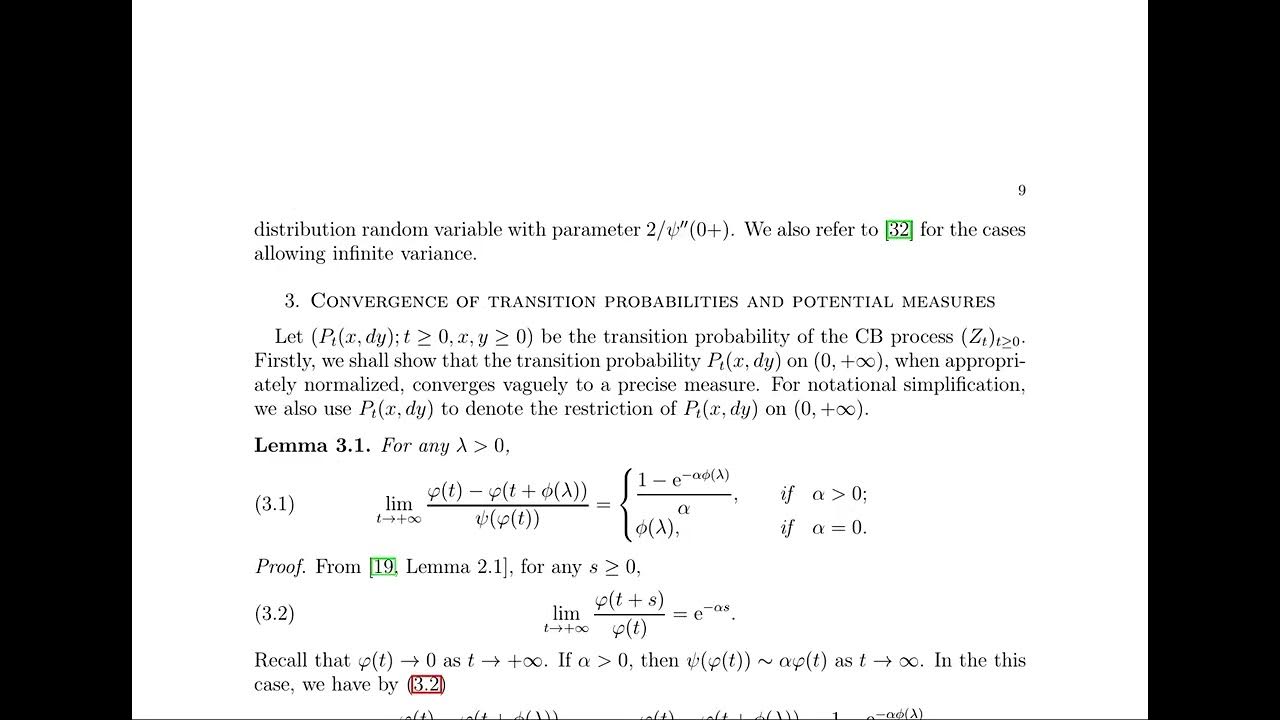 Stationary measures and the continuous-state branching process conditioned on extinction - YouTube